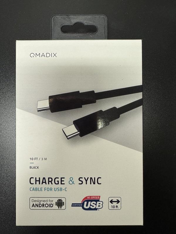 QMadix 10 Foot C to C cable (Black)